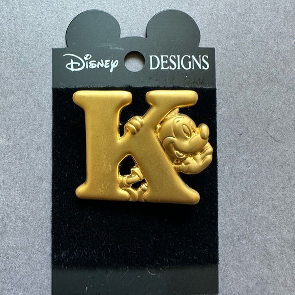 Disney | Jewelry | Disney Mickey Letter K Pin | Poshmark
